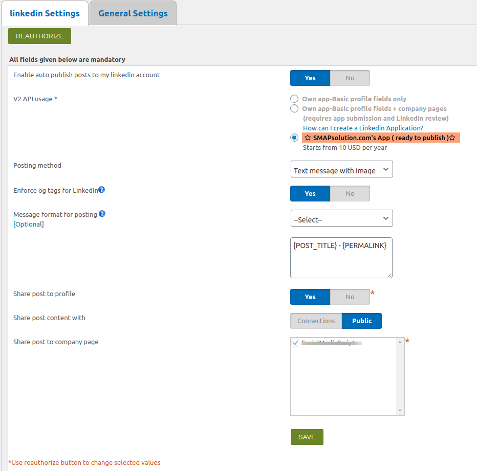 WP to LinkedIn Auto Publish – Demo of Worpdress plugins from Xyzscripts