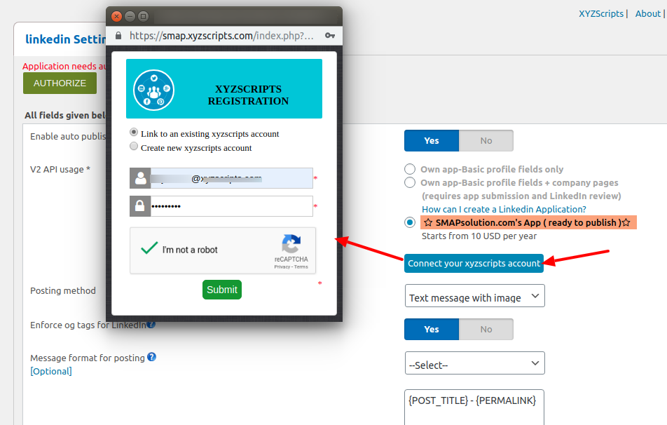 WP to LinkedIn Auto Publish – Demo of Worpdress plugins from Xyzscripts